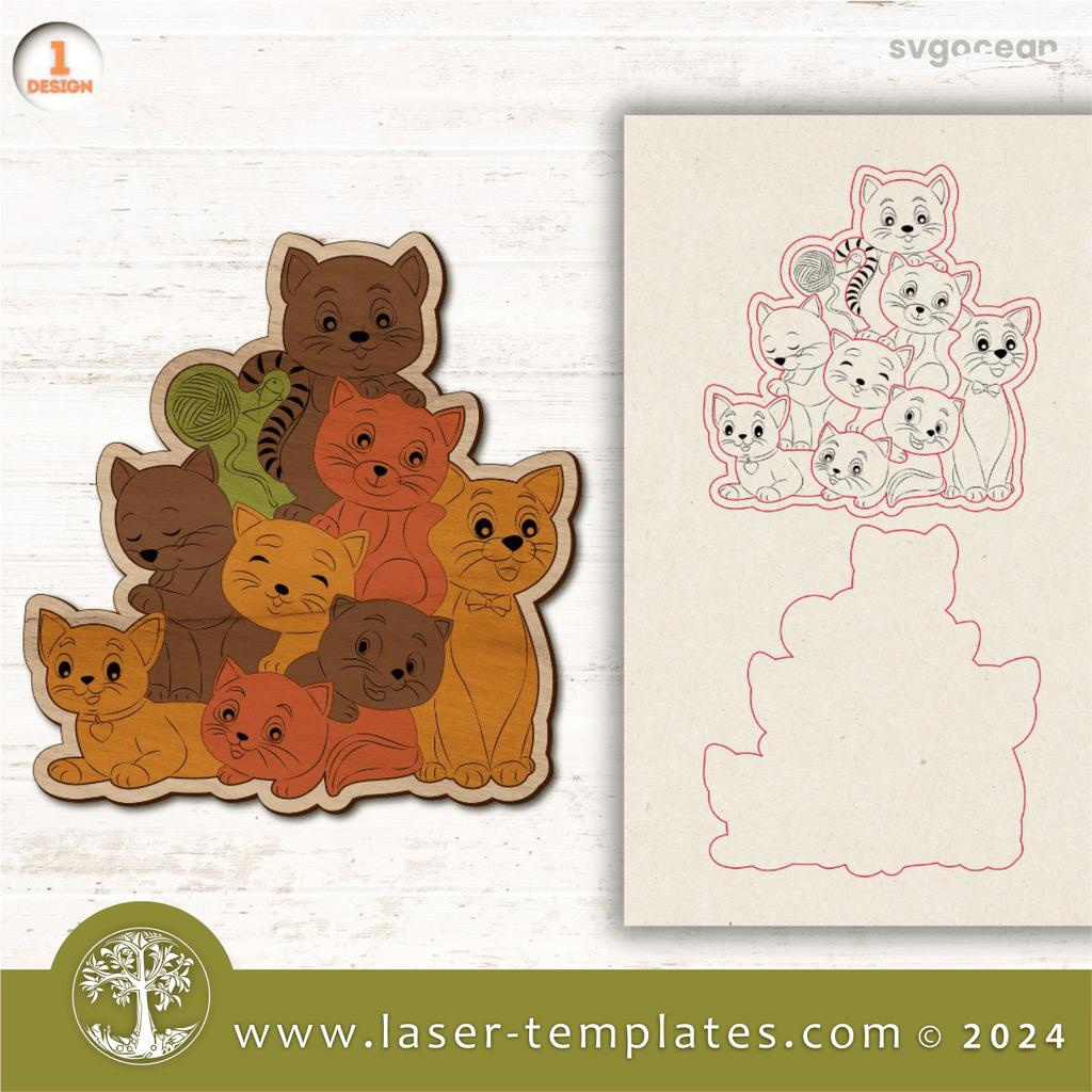 Cat Puzzle – Laser Ready Templates
