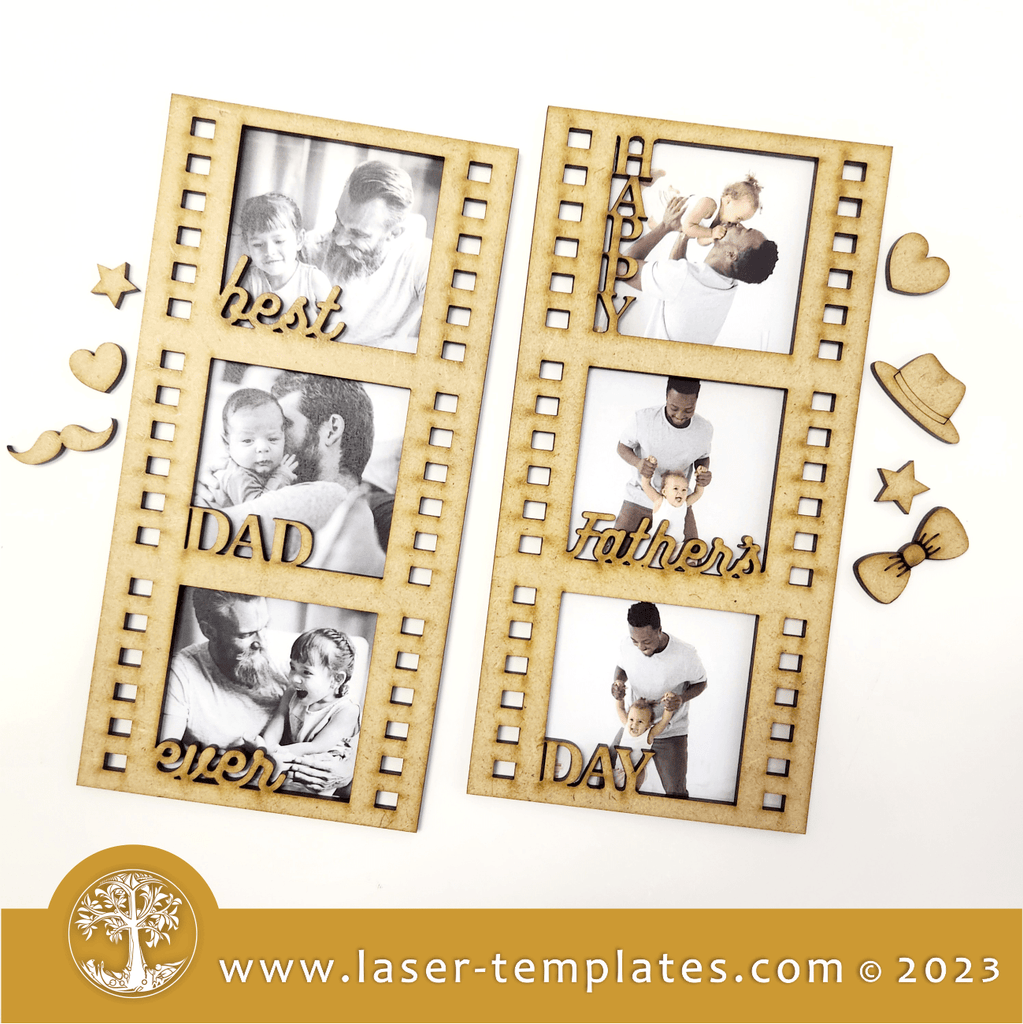 Father's Day Film Strip Frame – Laser Ready Templates