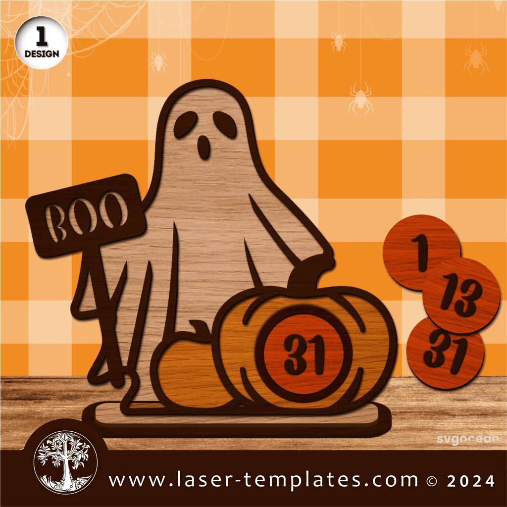 Halloween Ghost Countdown – Laser Ready Templates