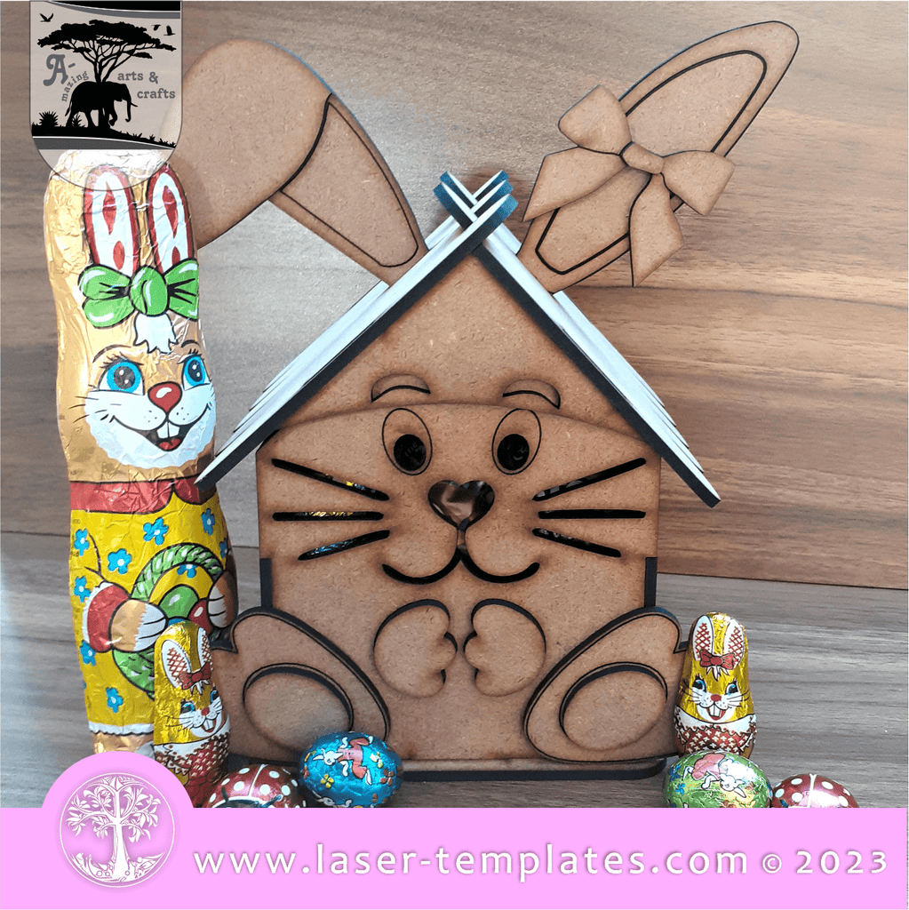 Easter Bunny House Box, 3 Sizes – Laser Ready Templates