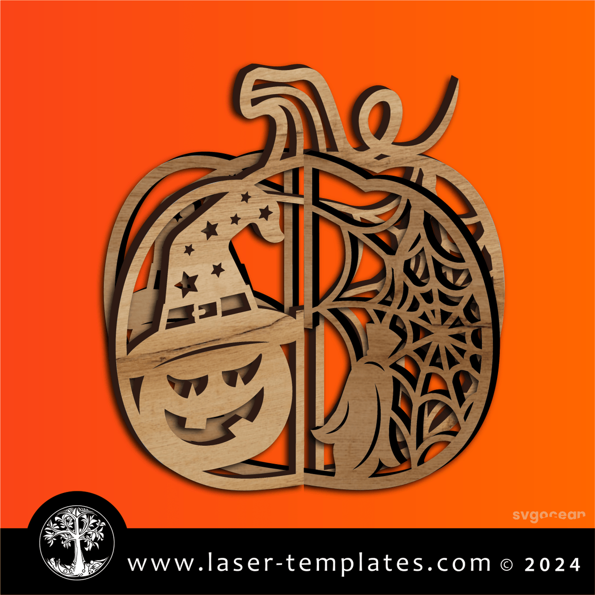 3D Halloween Pumpkin – Laser Ready Templates