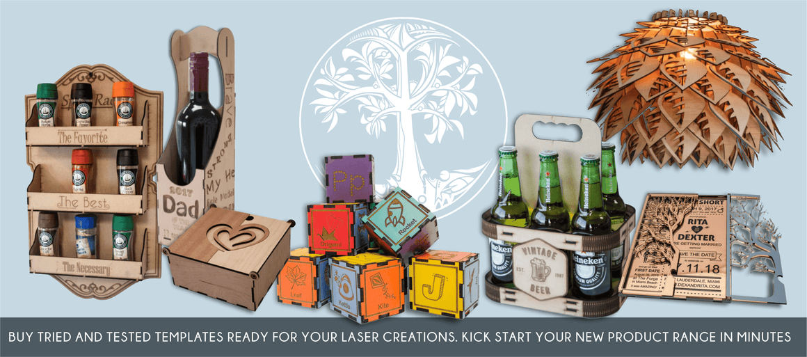Laser Ready Templates - Cut & Engrave templates, patterns and designs