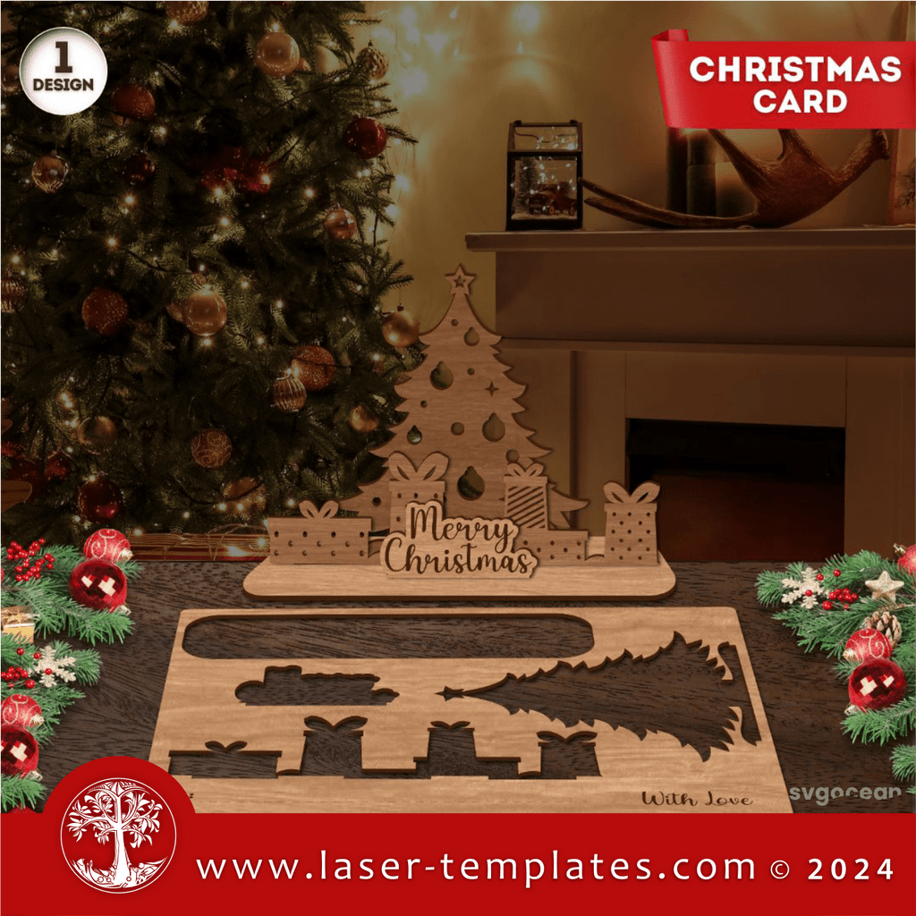 3D Christmas Card 1 – Laser Ready Templates