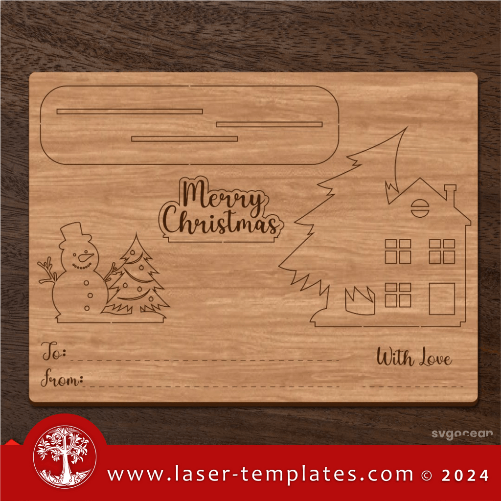 3D Christmas Card 2 – Laser Ready Templates