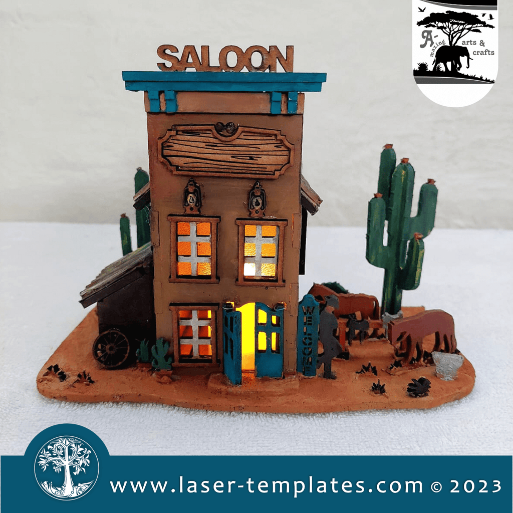 3D-DIY Cowboy Saloon Kit – Laser Ready Templates