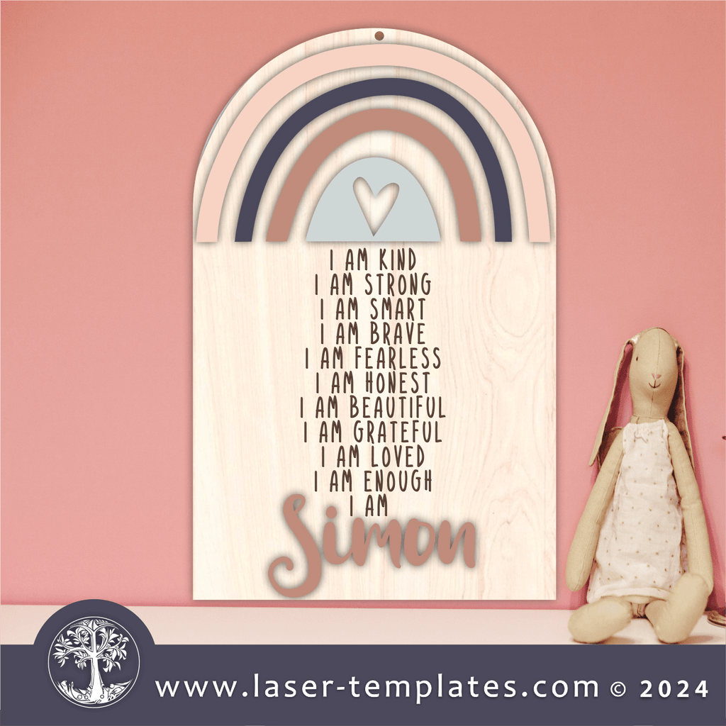 Affirmation Sign – Laser Ready Templates