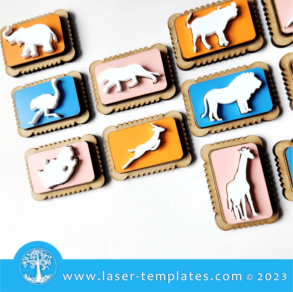 African Cookie Magnets, Set of 13 – Laser Ready Templates