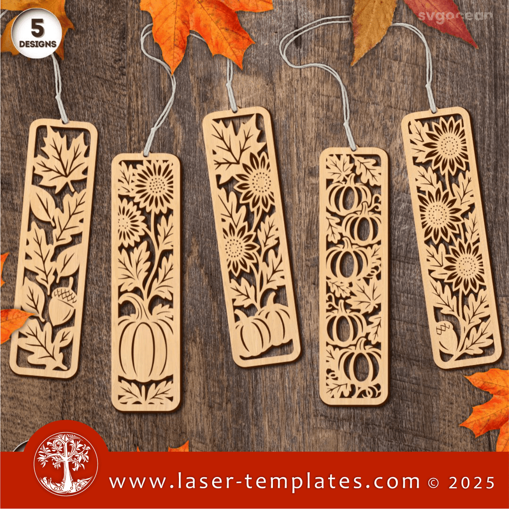 Autumn Bookmarks Bundle – Laser Ready Templates