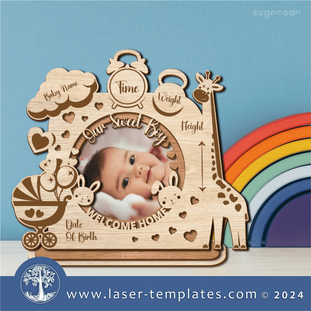 Baby Boy Photo Frame – Laser Ready Templates