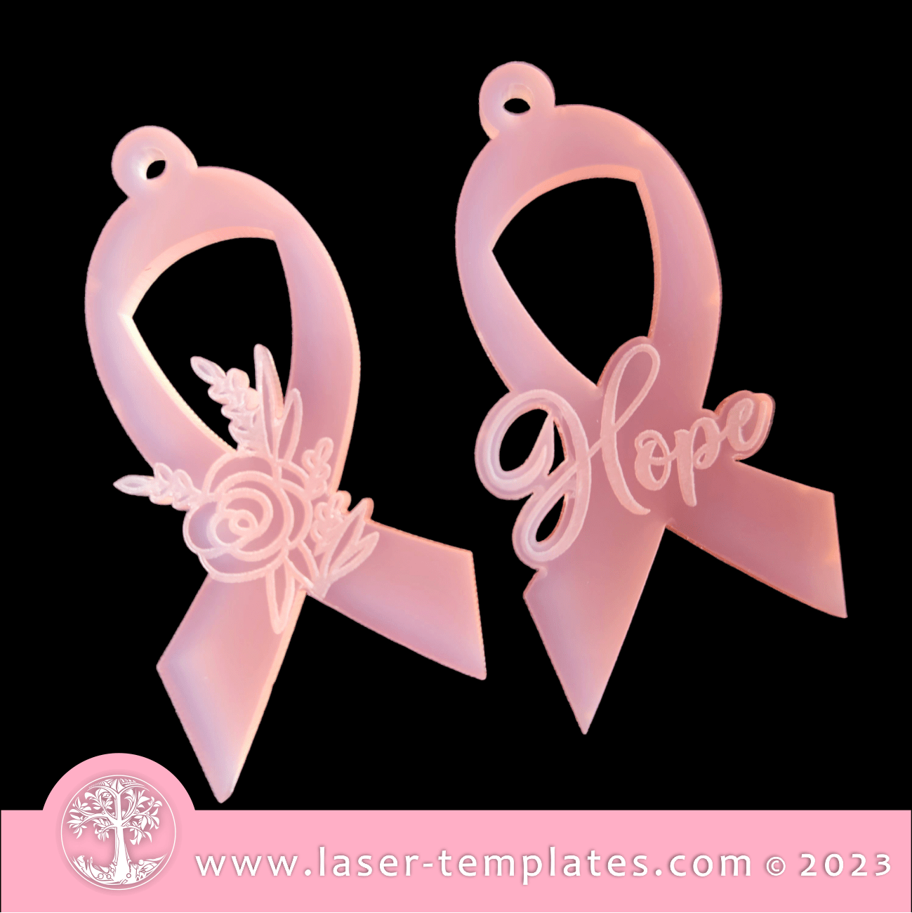 Breast Cancer Awareness Ribbon – Laser Ready Templates