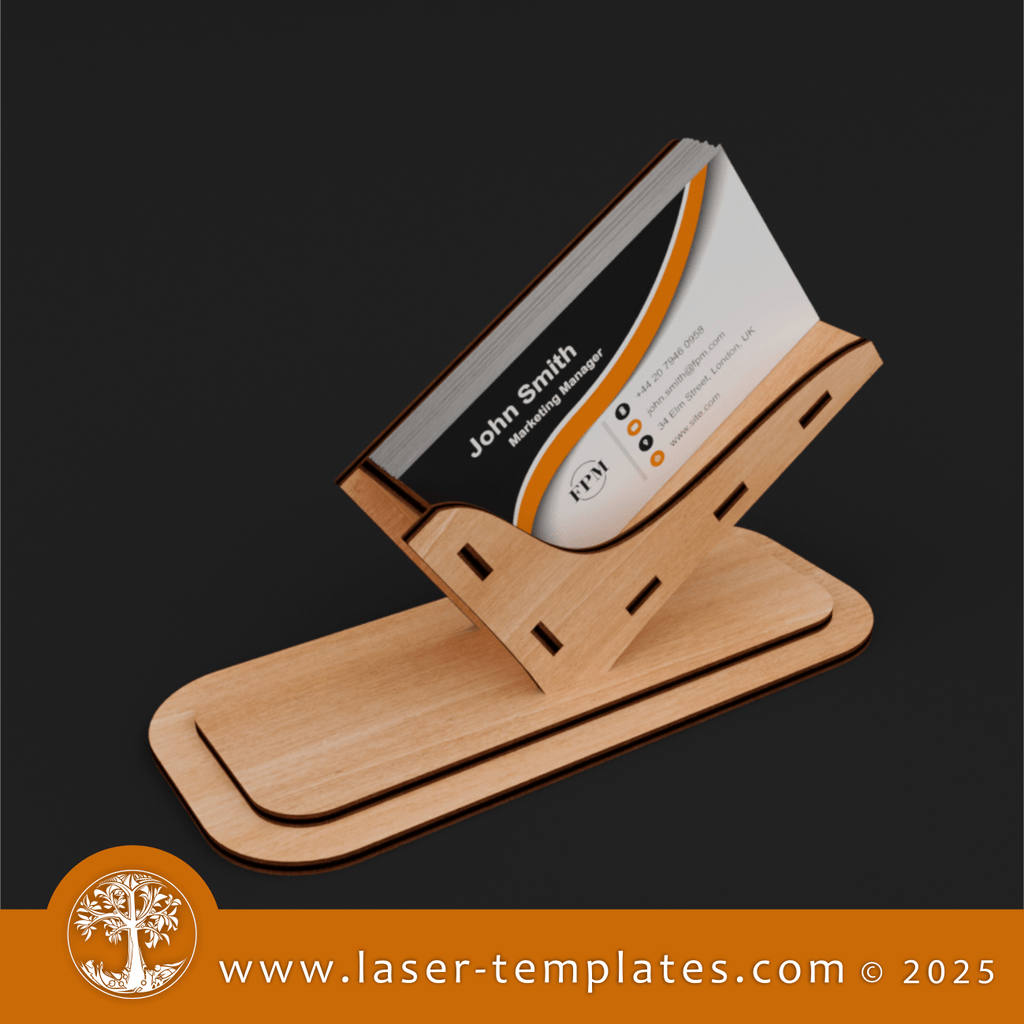 Business Card Holder Stand Display – Laser Ready Templates