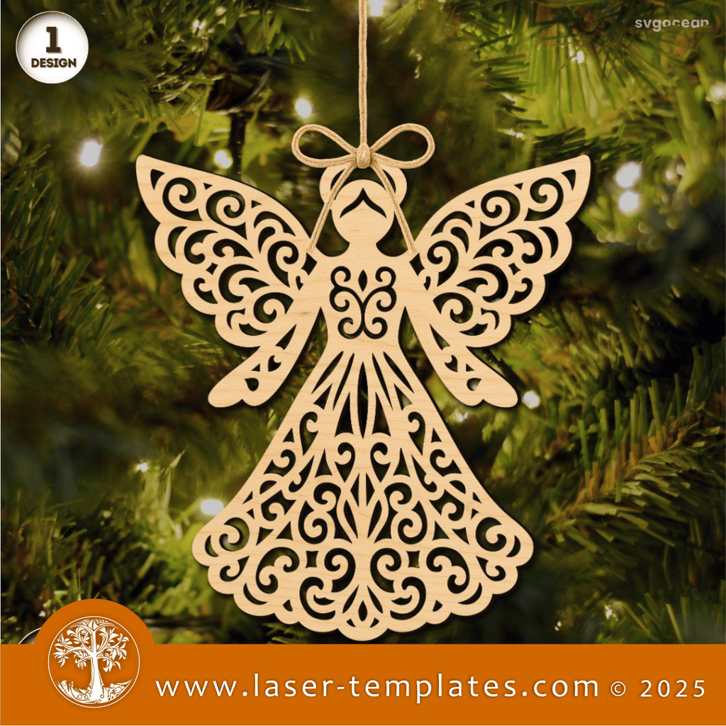 Christmas Angels Ornament Bundle – Laser Ready Templates