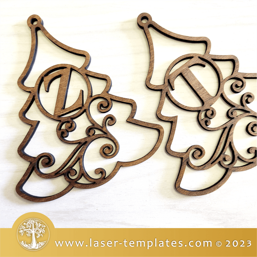 Christmas Tree Ornament Alphabet Set – Laser Ready Templates
