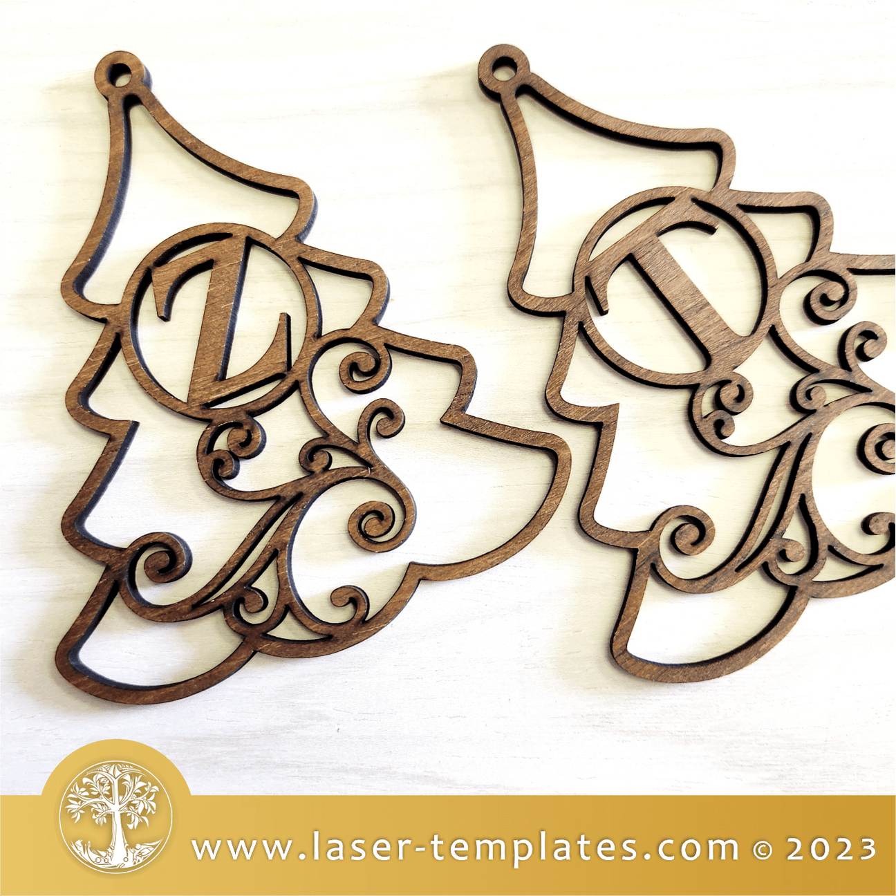 Christmas Tree Ornament Alphabet Set – Laser Ready Templates