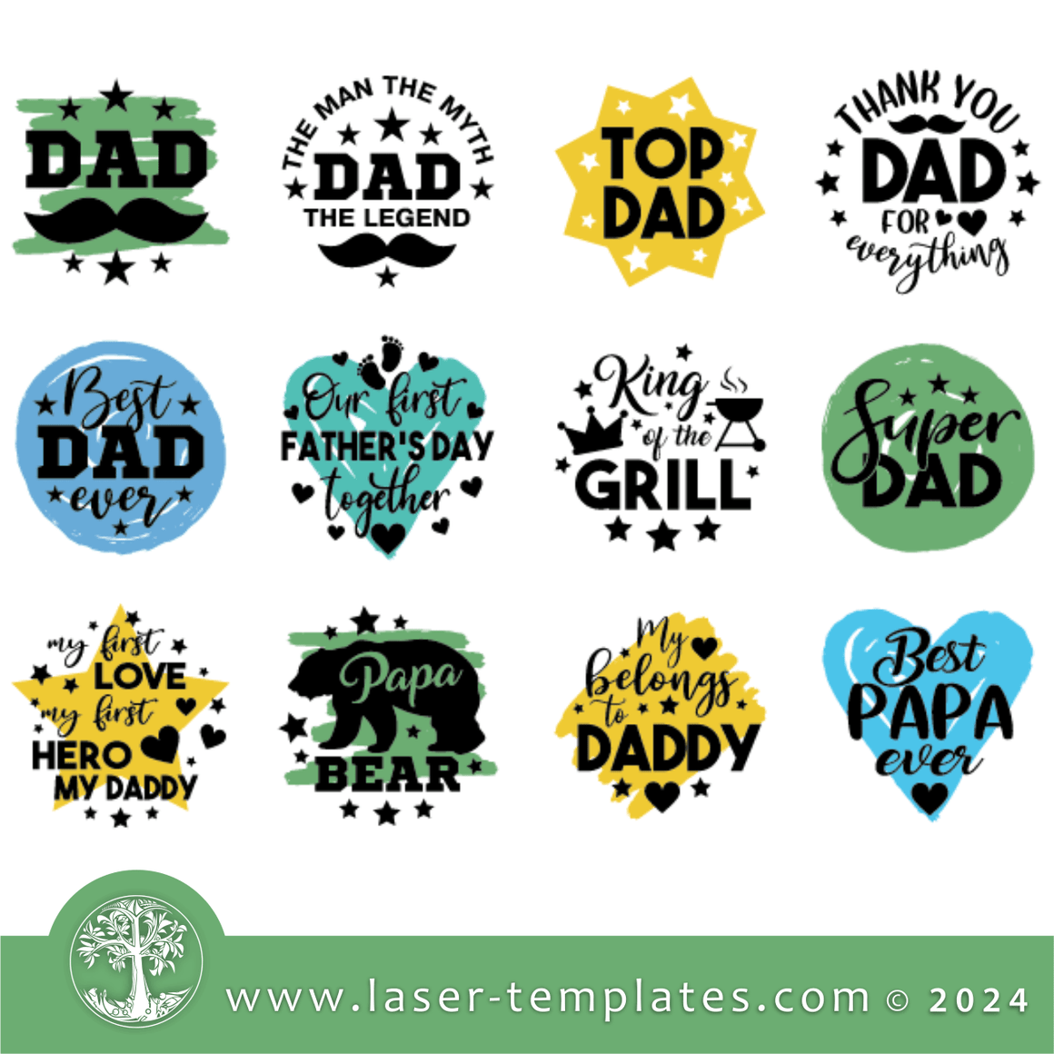 FATHER'S DAY Laser Cut and Engrave Templates, Designs and Patterns ...