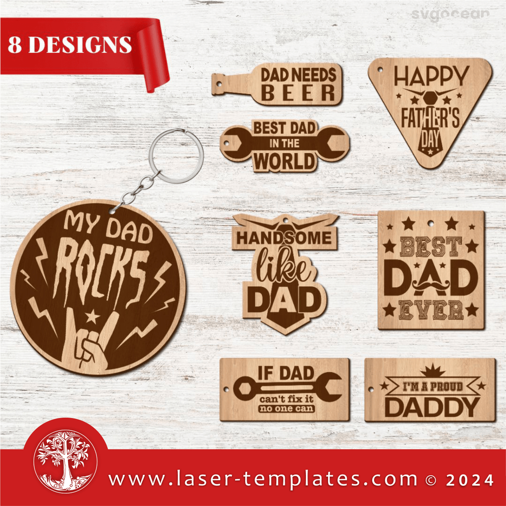 Dad Keyring Bundle – Laser Ready Templates