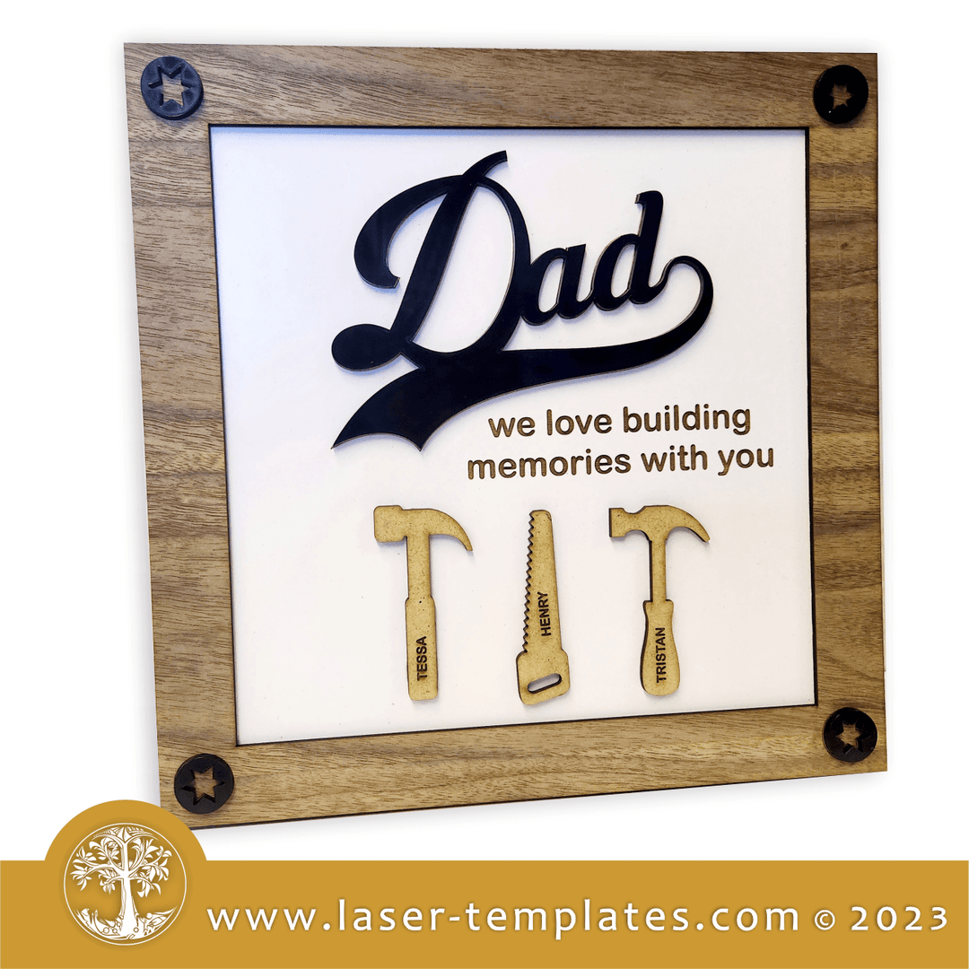Dad Tools Sign – Laser Ready Templates