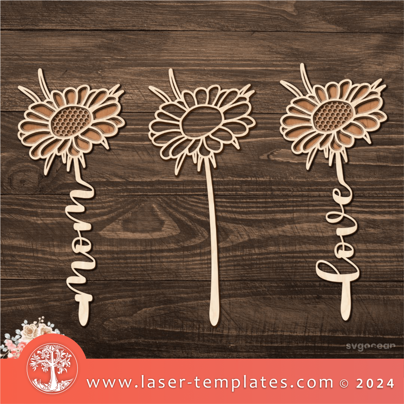 Laser cut Flower template – Laser Ready Templates