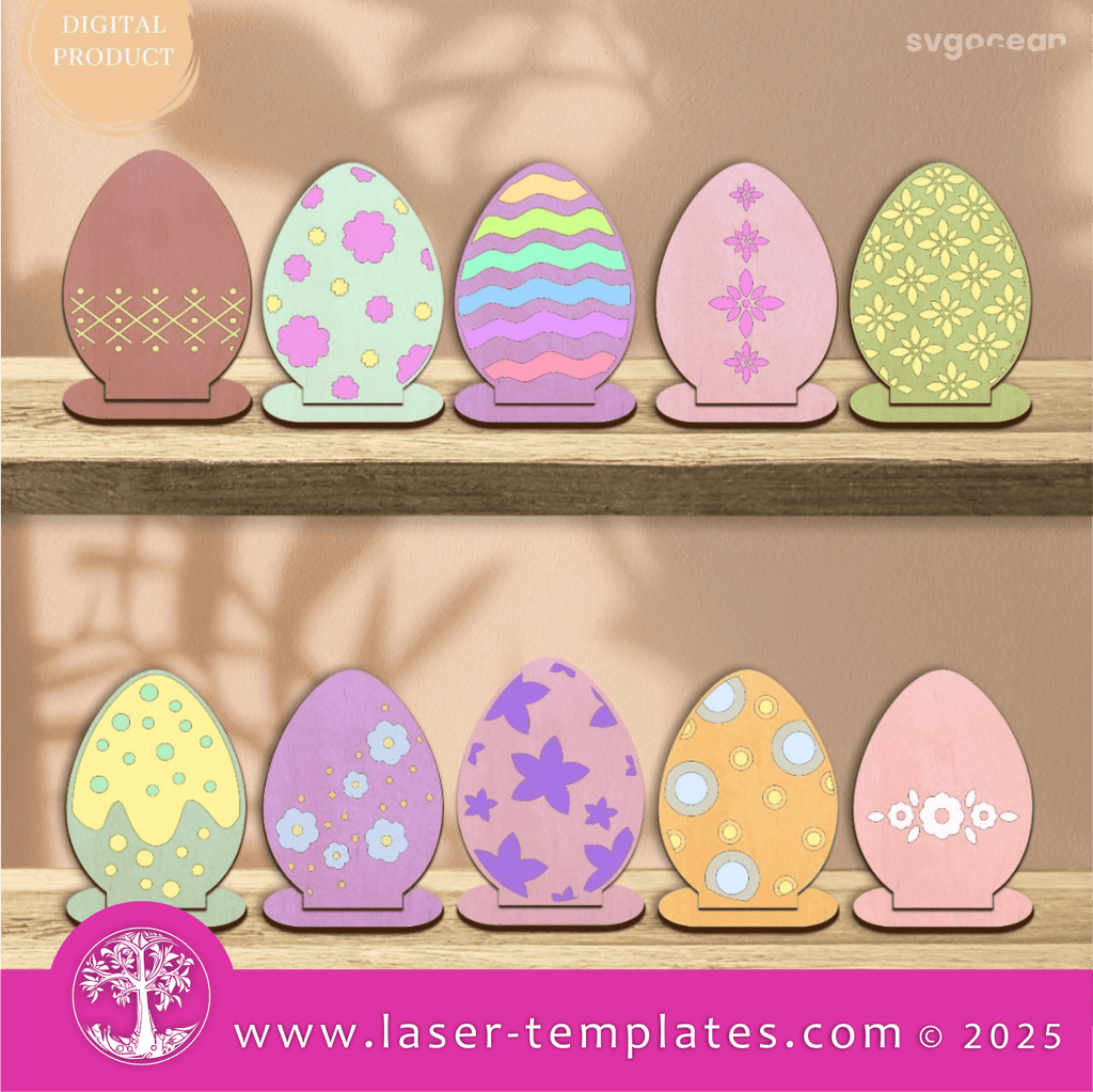 Easter Coloring Eggs – Laser Ready Templates