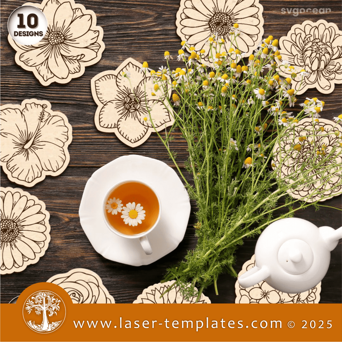 Laser Cut Coaster Templates. Download Vector Designs. – Laser Ready ...
