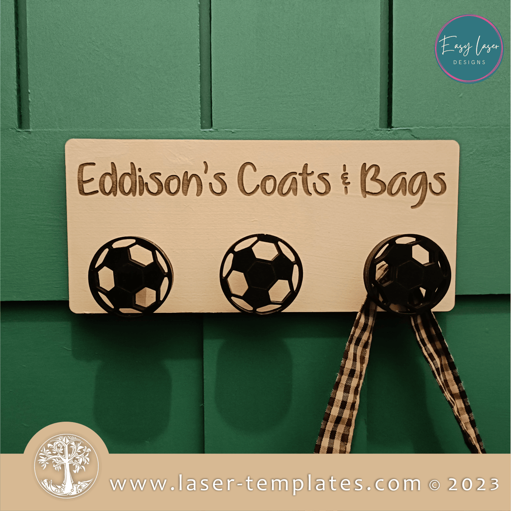 Football Soccer Coat Hook Hanger – Laser Ready Templates