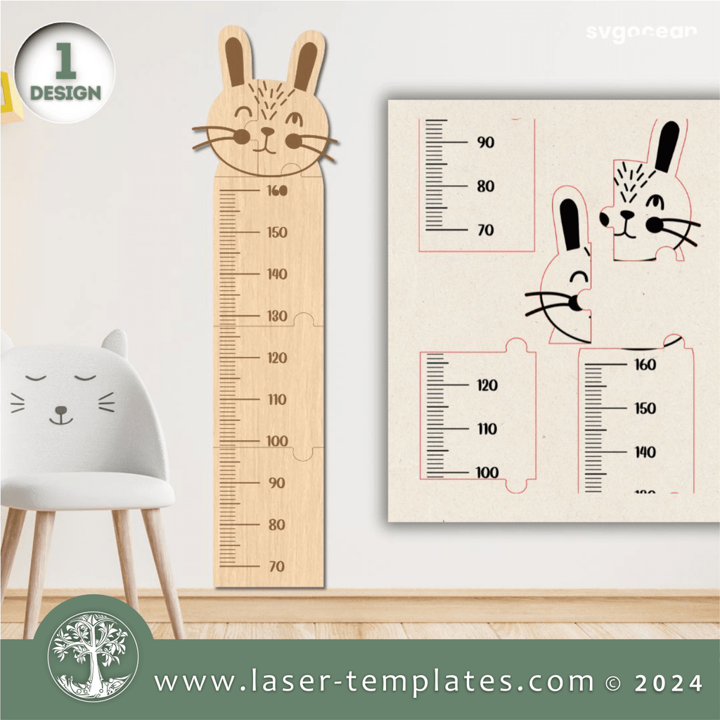 Growth Chart Rulers Set of 6 – Laser Ready Templates