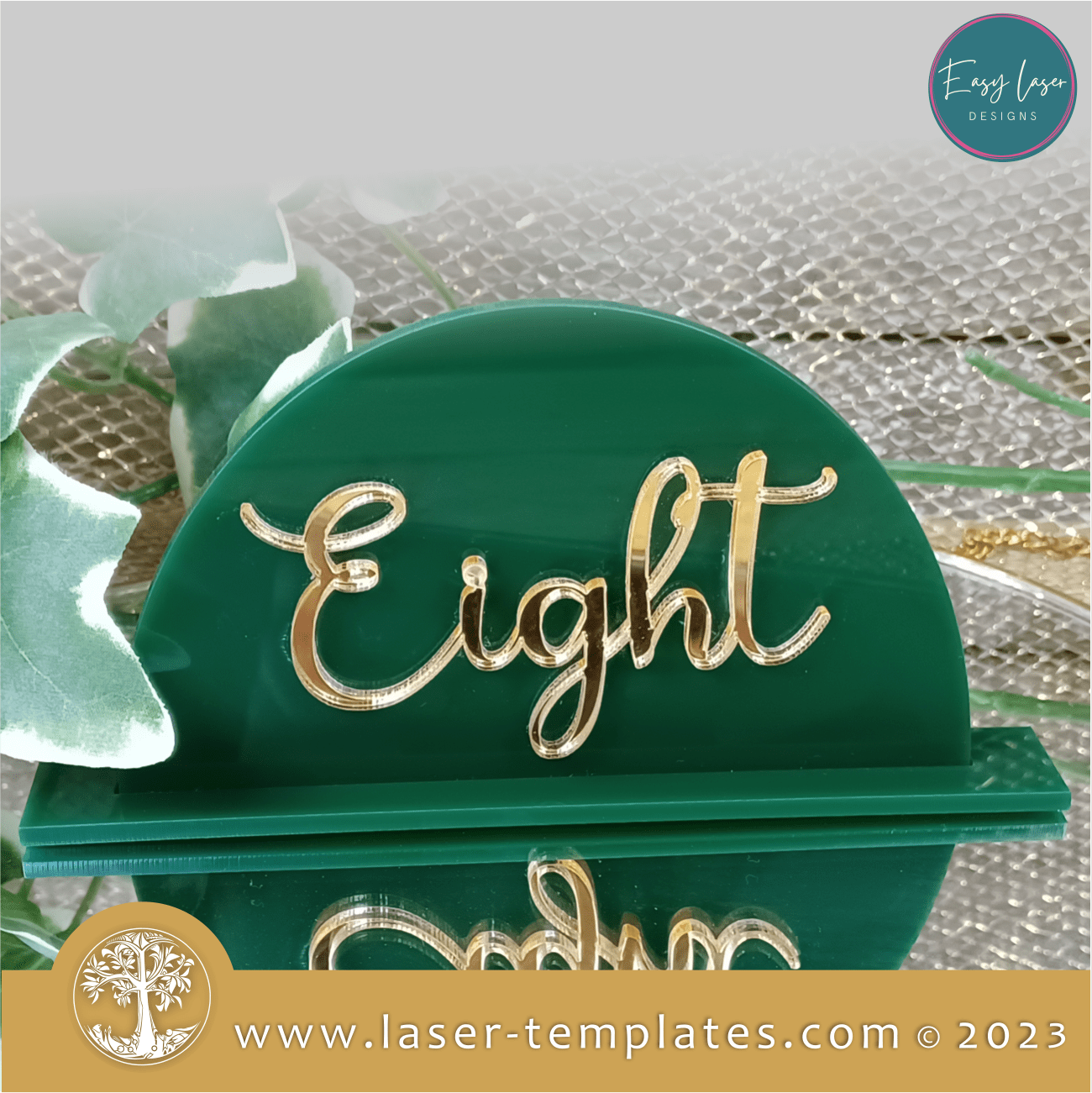 Half Circle Table Numbers 1-12 – Laser Ready Templates