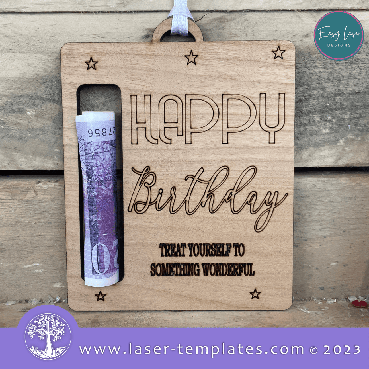 Happy Birthday Money Holder – Laser Ready Templates