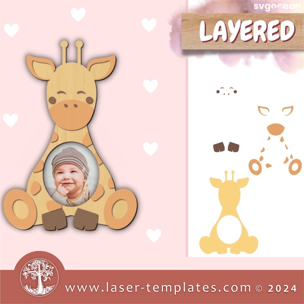 Layered Animal Photo Frame Bundle – Laser Ready Templates