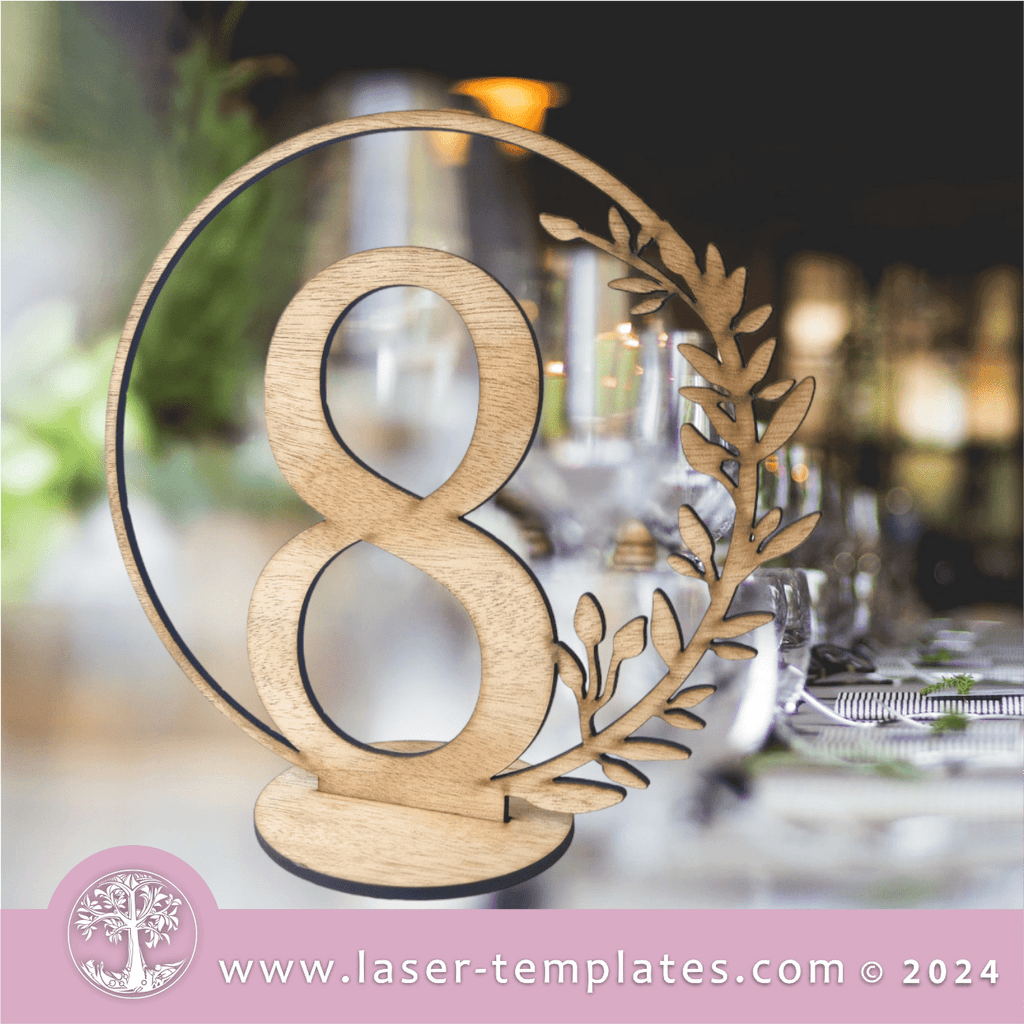 Leaf Circle Table Numbers 1-20 – Laser Ready Templates