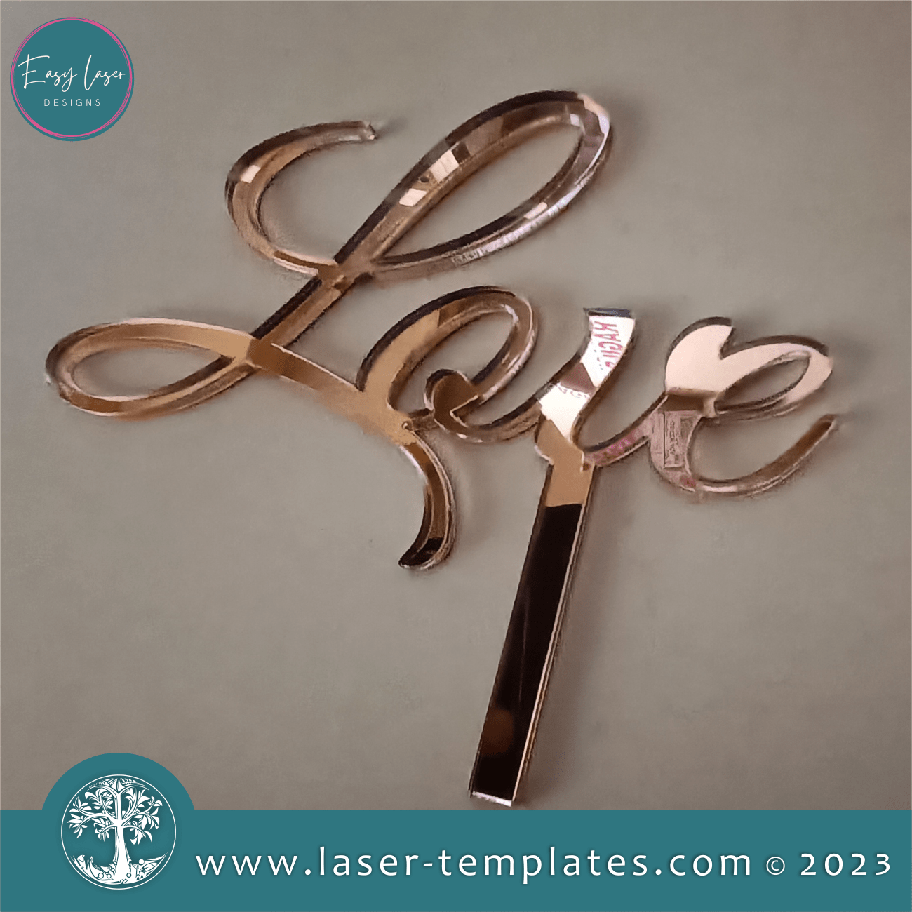 Love Cake Topper – Laser Ready Templates