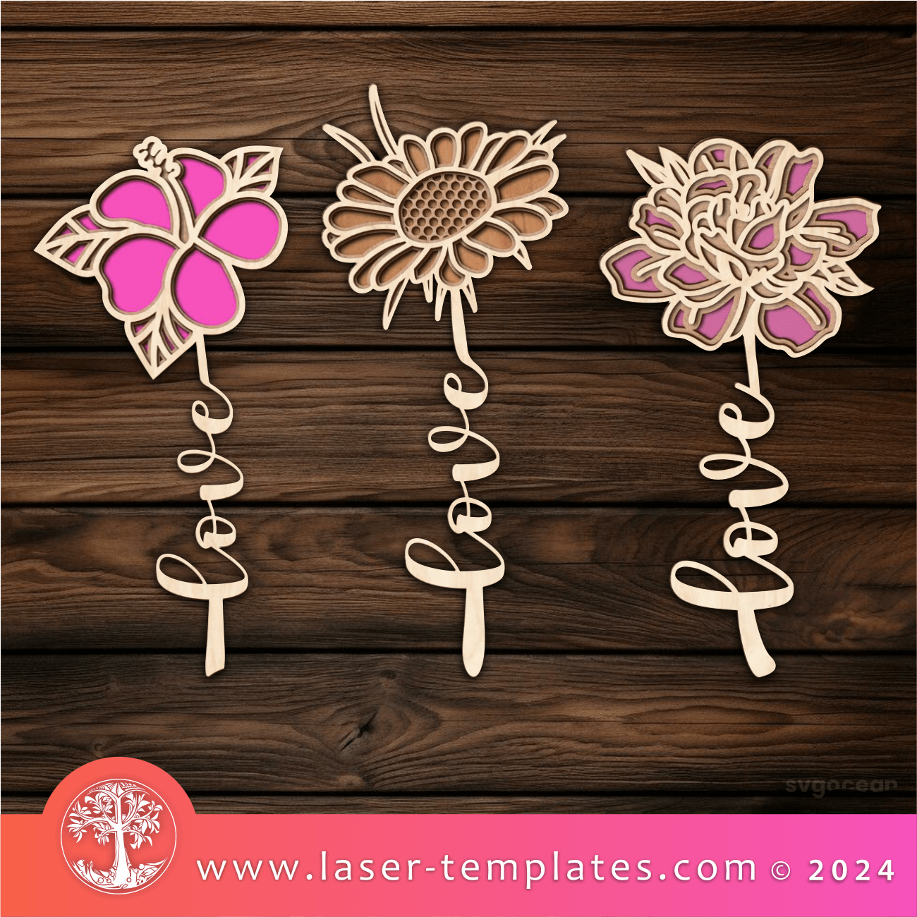 Laser cut Flower template – Laser Ready Templates