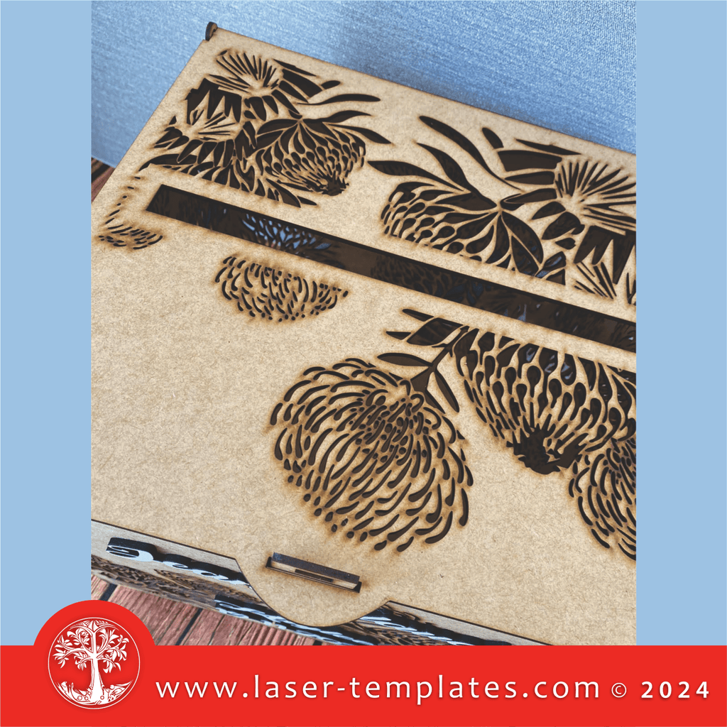 Protea Wedding Post Box – Laser Ready Templates