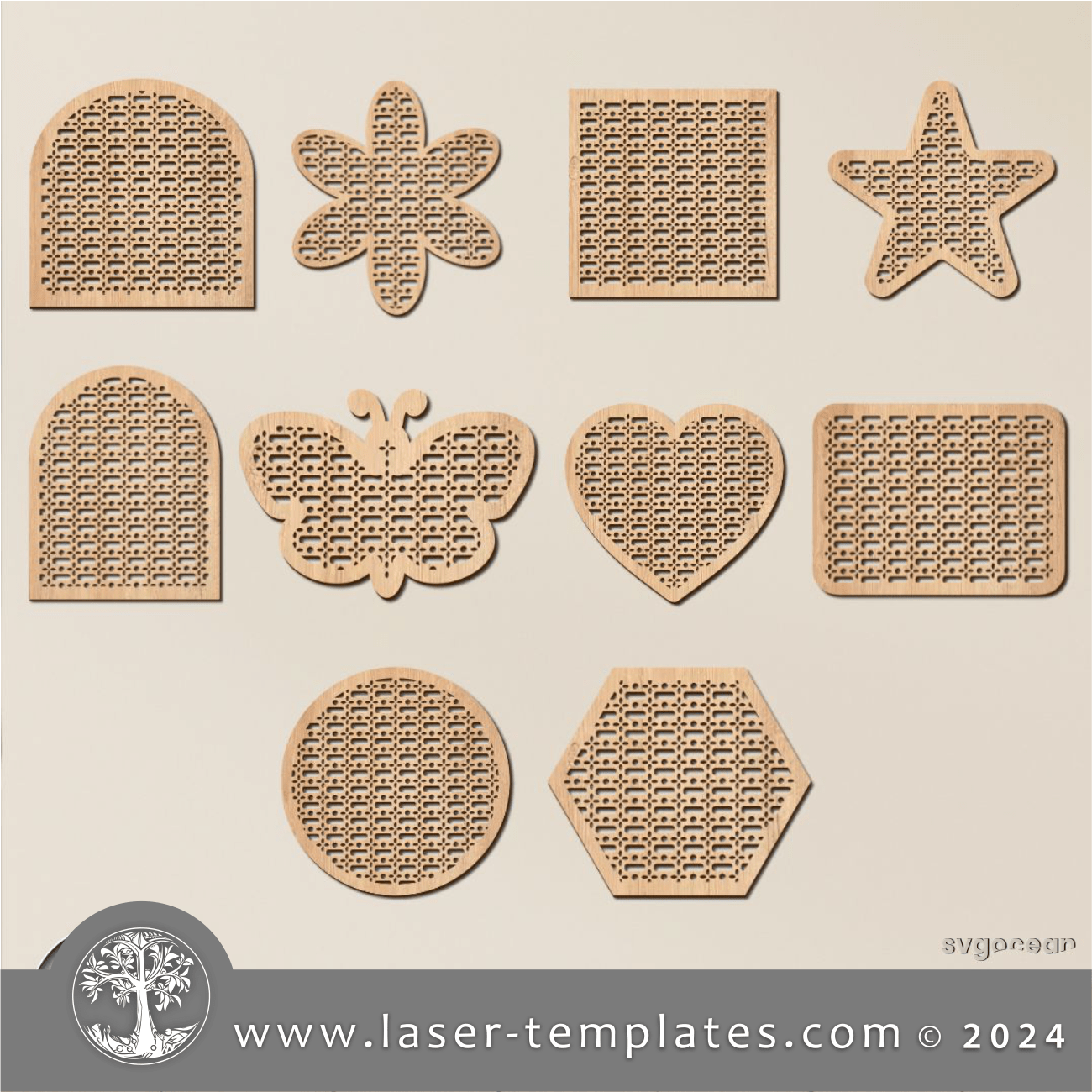 132 puzzle template, laser cut pattern. Single line cut design. Online ...