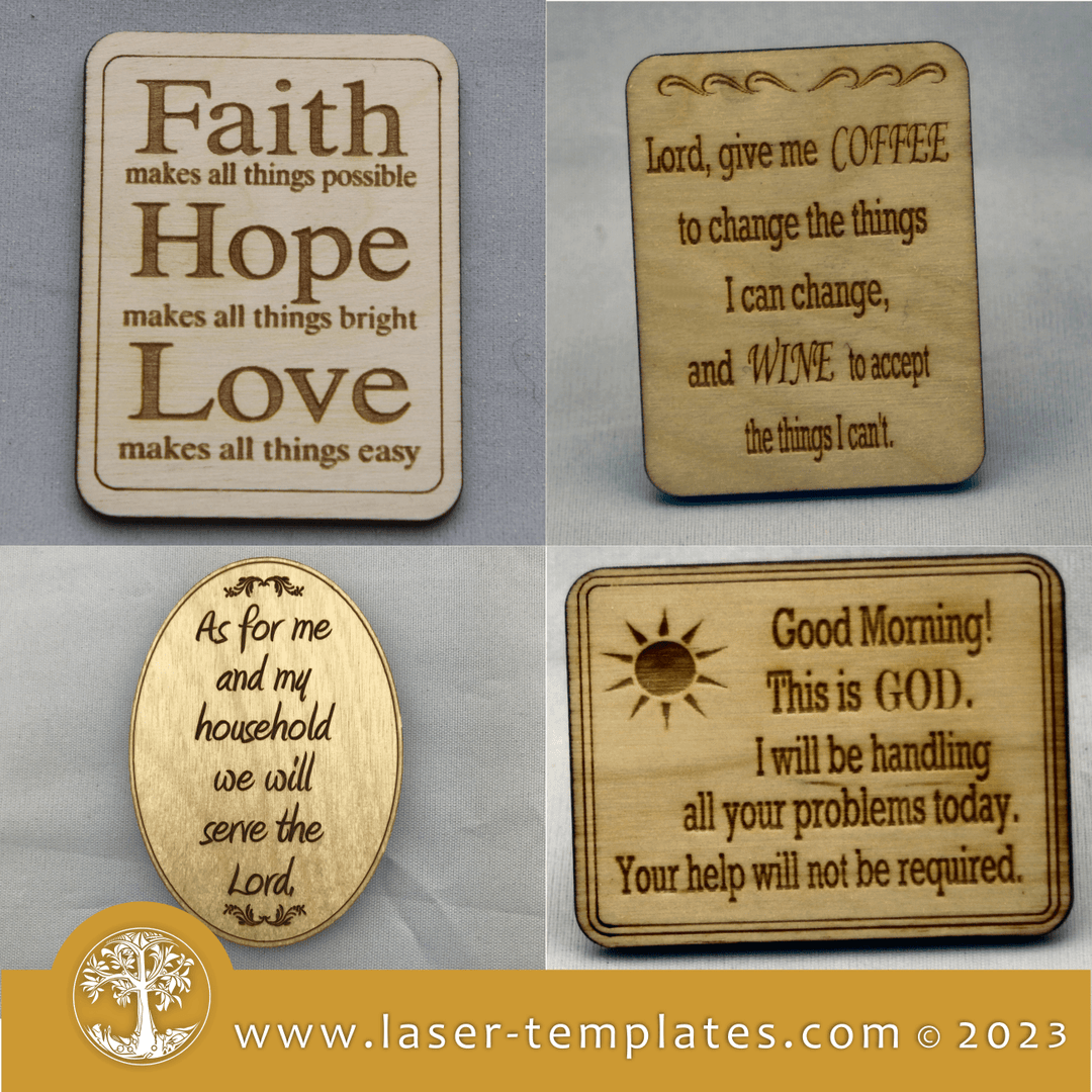 Religious Quotes / Fridge Magnets – Laser Ready Templates