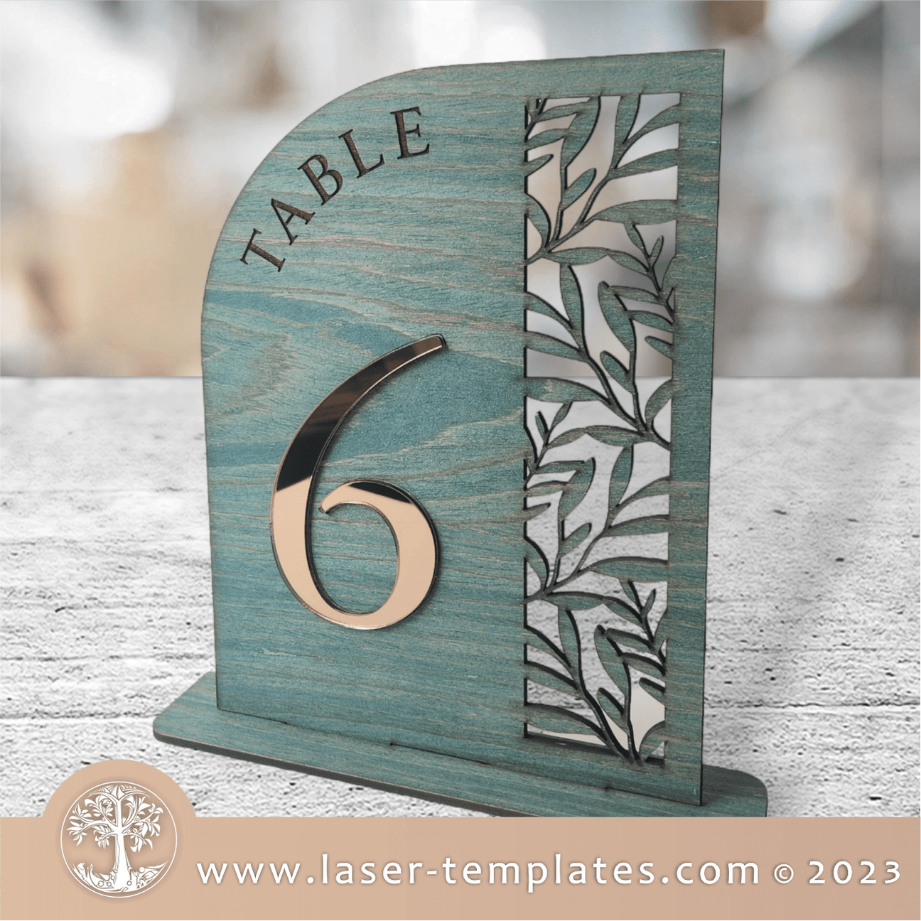 Rustic Leaf Pattern Table Numbers 1-10 – Laser Ready Templates