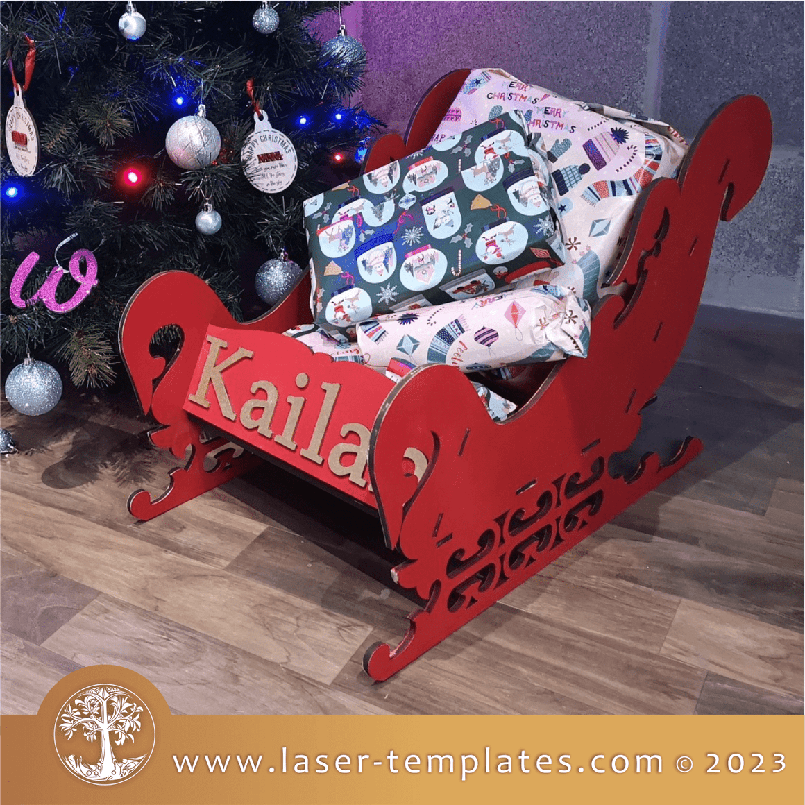 Santa Sleigh – Laser Ready Templates