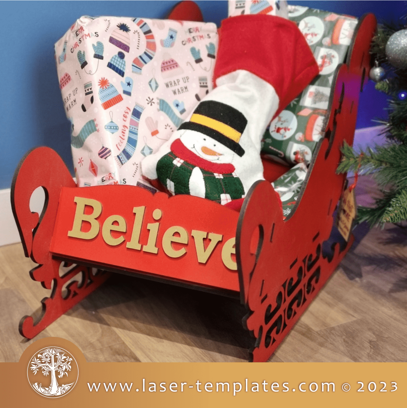 Santa Sleigh – Laser Ready Templates
