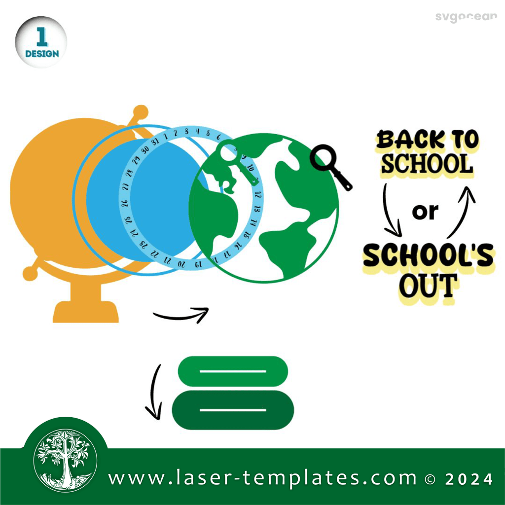 School Countdown Calendar – Laser Ready Templates