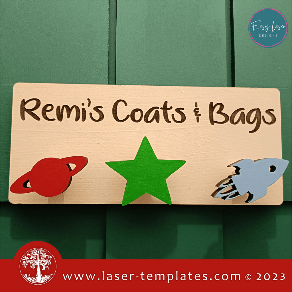 Space Coat Hook Hanger – Laser Ready Templates
