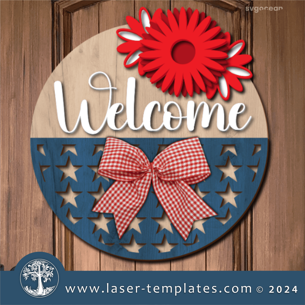 Stars Welcome Sign – Laser Ready Templates