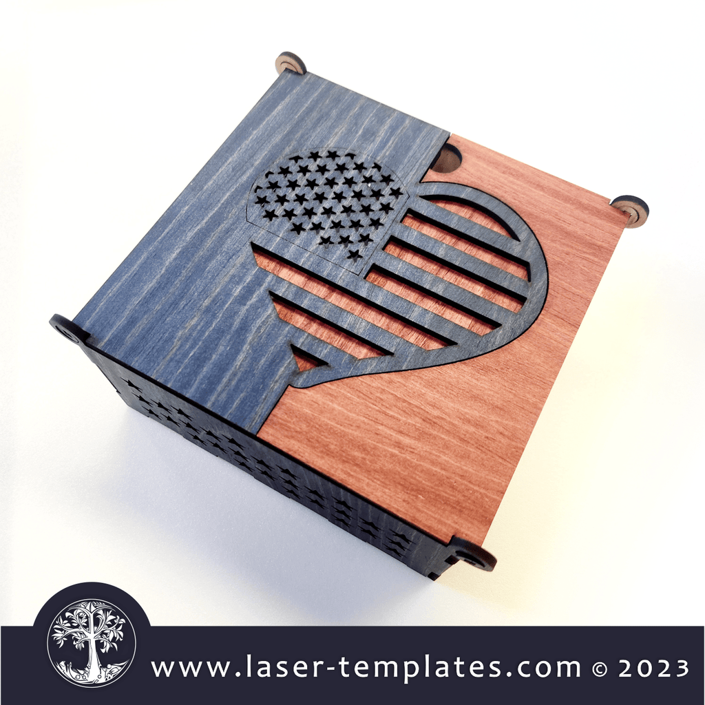 USA Flag Box – Laser Ready Templates