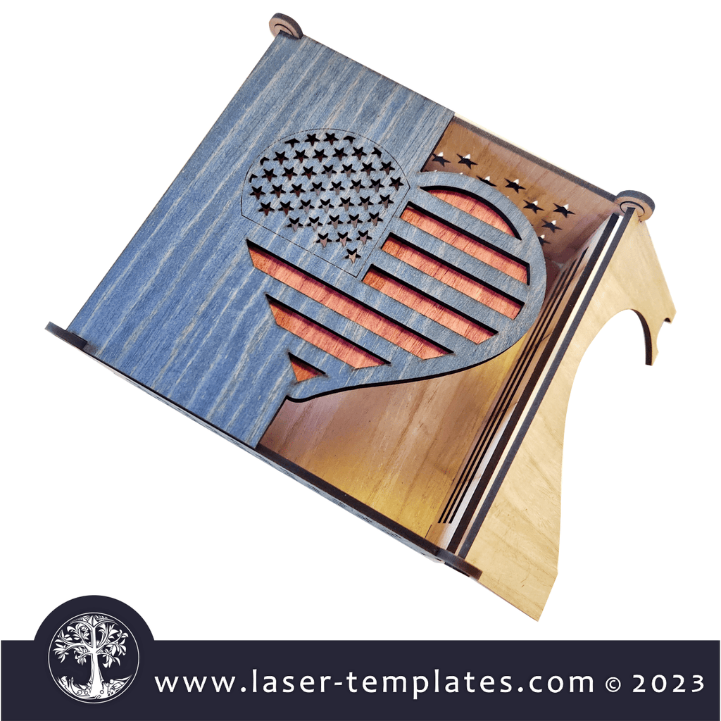 USA Flag Box – Laser Ready Templates