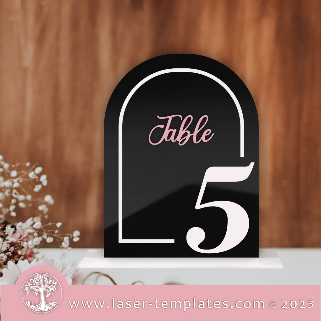 Wedding Table Numbers 1-10 – Laser Ready Templates