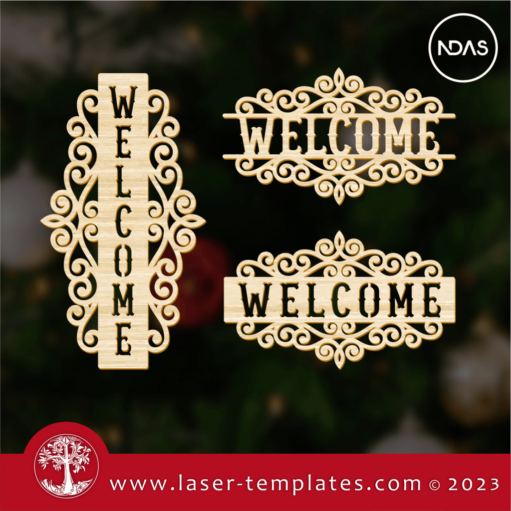 Welcome Sign, Set of 3 – Laser Ready Templates