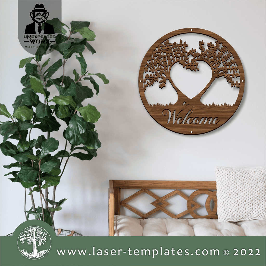 Welcome Sign Wall Art – Laser Ready Templates