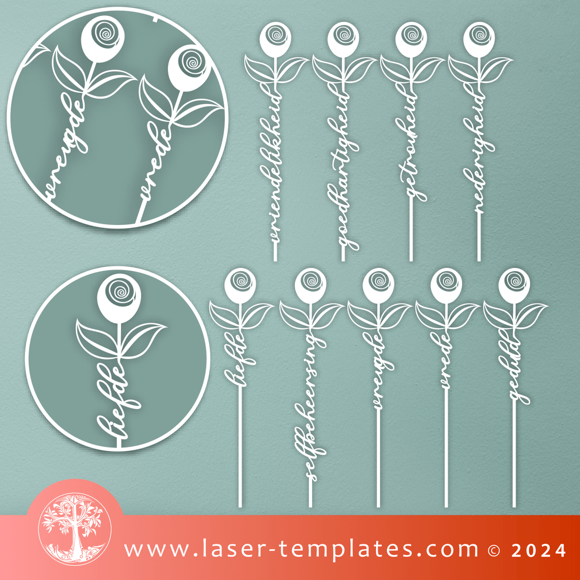 Laser cut Word-flower Templates. Download Vector designs. – Laser Ready ...