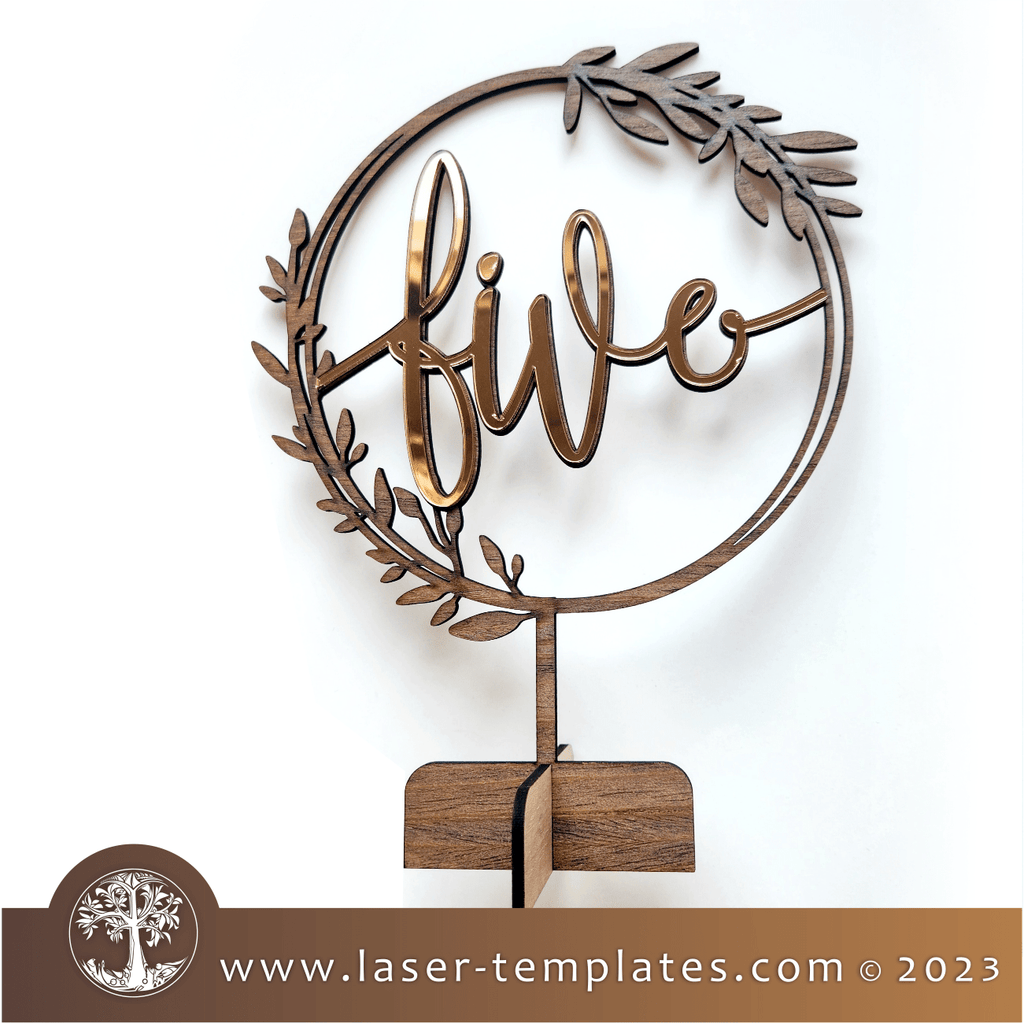 Wreath Table Numbers 1-10 – Laser Ready Templates