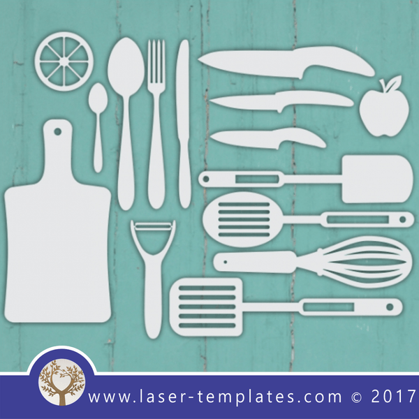 Kitchen utility set template, download vector designs – Laser Ready ...