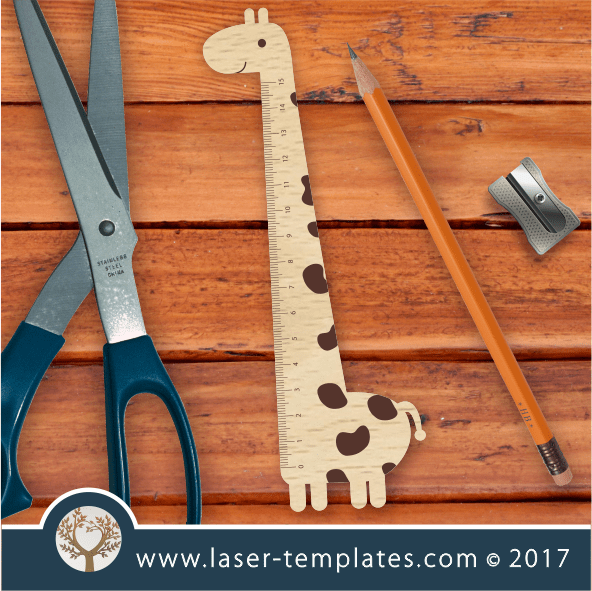 15cm Giraffe metric ruler laser template, download vector designs ...